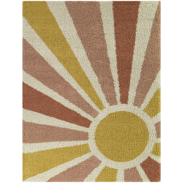 Helia Geometric Sun Shag Area Rug - Balta Rugs